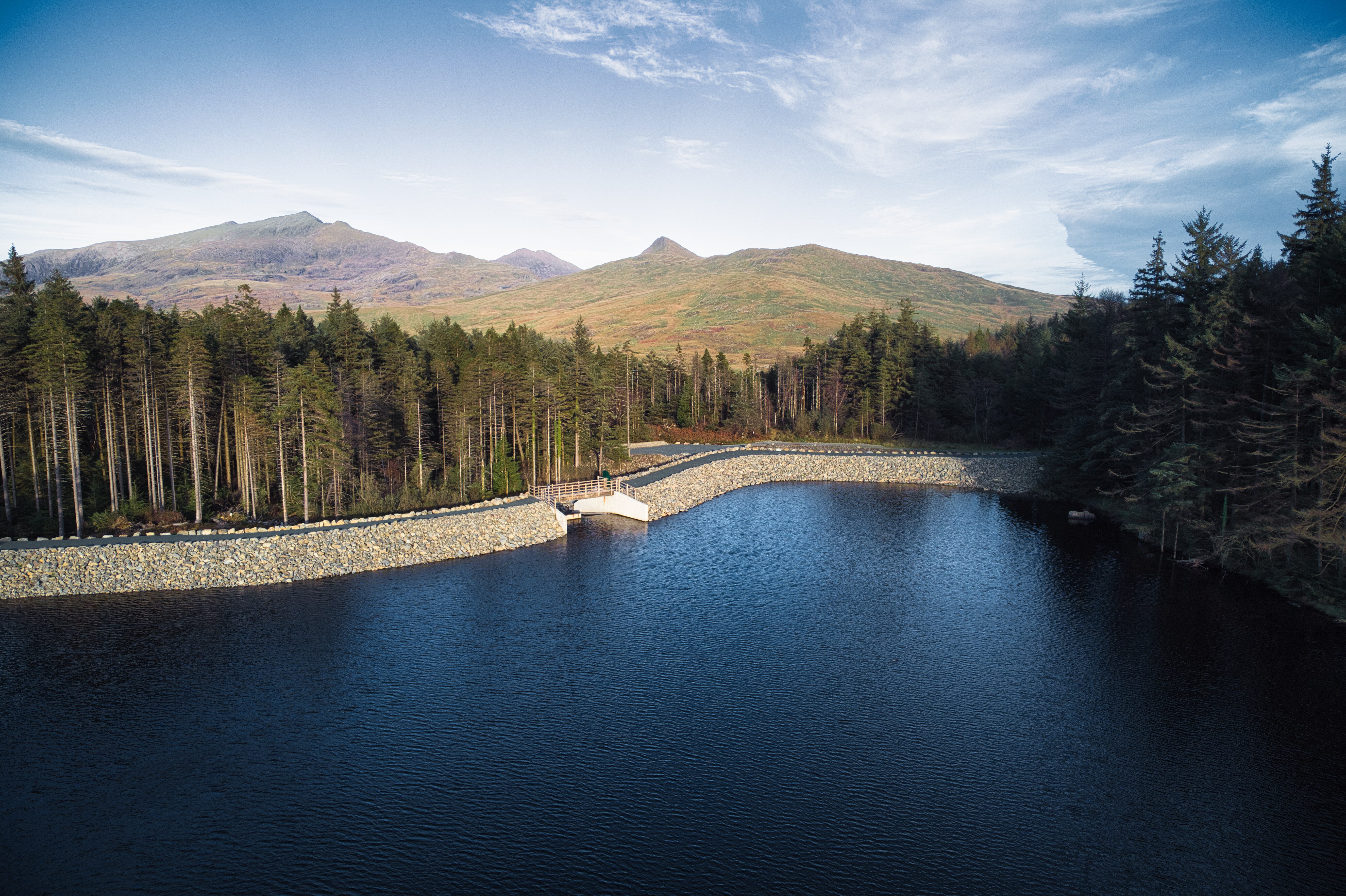 Natural Resources Wales / Reservoir safety works at scenic Eryri lake